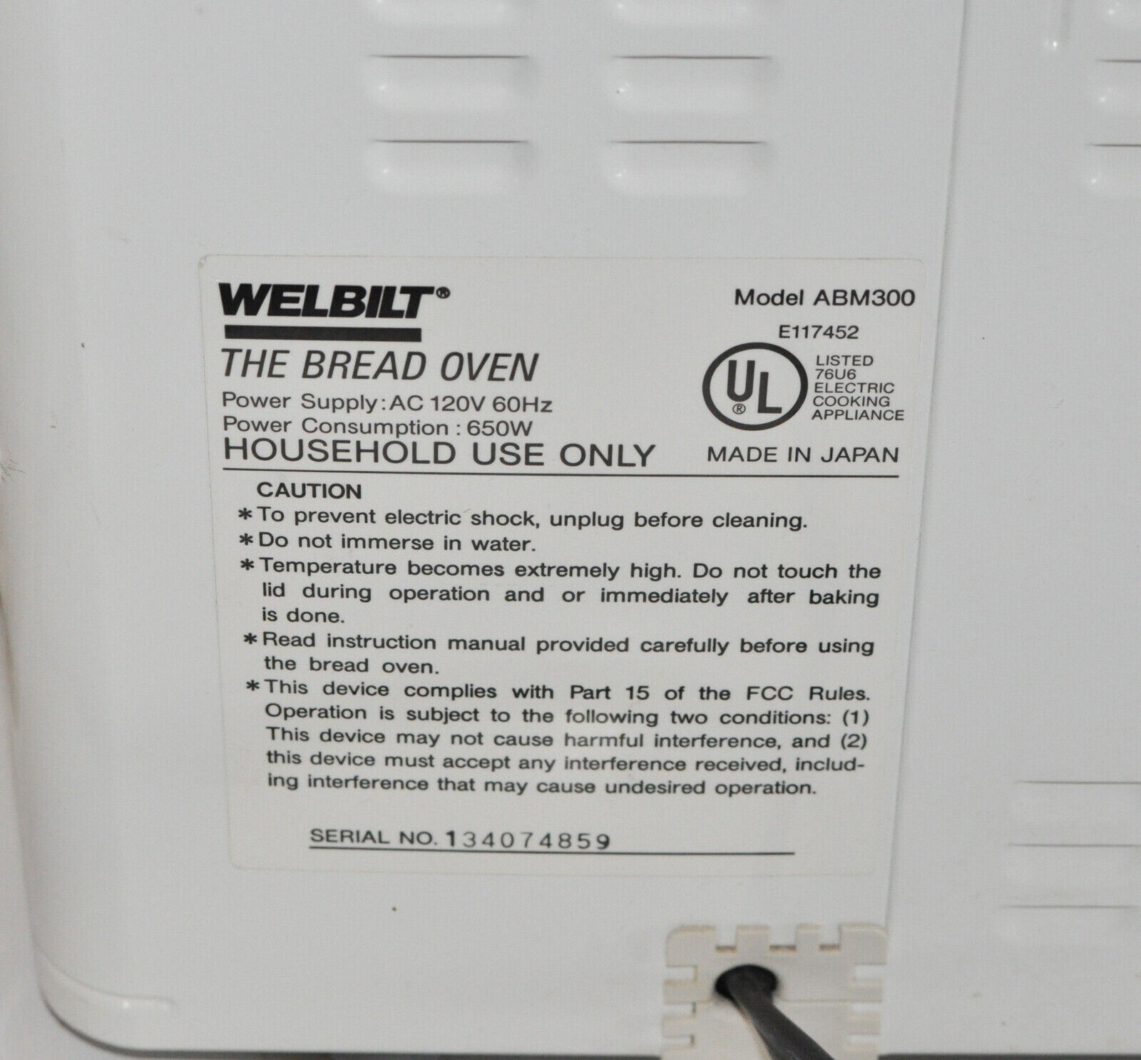 Temperature Sensor for Welbilt Bread Machine Model ABM300 only | eBay