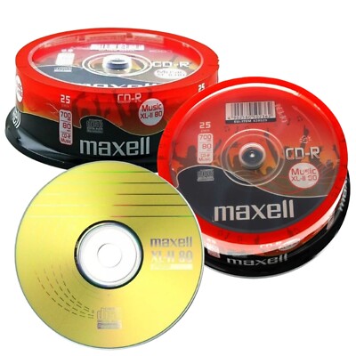 MAXELL CD-R 80 MINS XL-II DIGITAL AUDIO BLANK MUSIC RECORDABLE CD DISCS ...
