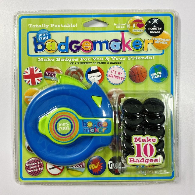 100 Cool Badgemaker Portable Button Badge Maker Craft Kit Makes 10 ...