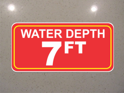 Water Depth 7 Feet Metal Sign for Boat Dock Ramp Pool Diving Boating ...