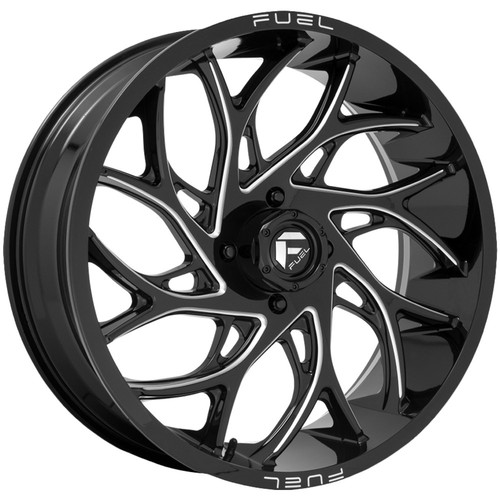 Fuel UTV D741 Runner 22x7 4x137 +0mm Black/Milled Wheel Rim 22" Inch ...