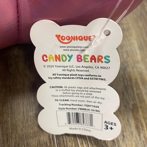 Yoonique Candy Bear Metallic Plush 8" Toy Purple Pink Holographic Iridescent | eBay