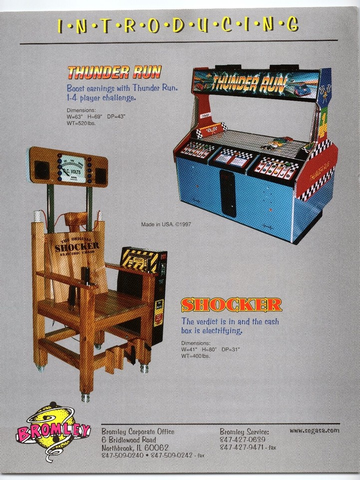 1967-1997 Bromley Arcade Game Flyer Colorama Thunder Run Shocker | eBay