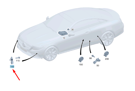 MB GLE W167 Front Crash Impact Acceleration Sensor A1679052401 NEW ...