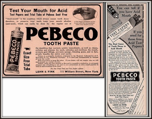 AD LOT OF 2 1910 ADS PEBECO ACID PAPER TOOTHPASTE BEIERSDORF GERMANY | eBay