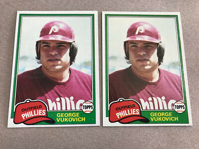 1981 Topps Baseball Card #598 George Vukovich Phillies M/Mt Free ...