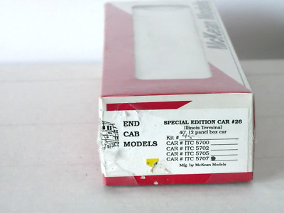 HO SCALE(McKEAN) - ILLINOIS TERMINAL 40' 12 PANEL BOX CAR NO 5707-KIT ...