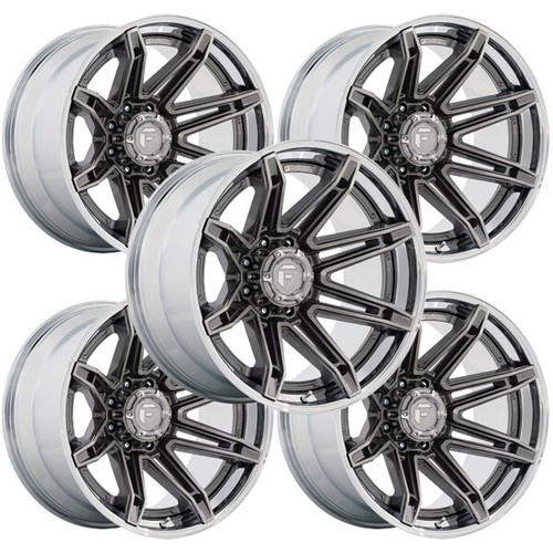 (Set of 5) Fuel Fusion Forged Brawl 20x10 6x5.5" -18 Platinum/Chrome ...