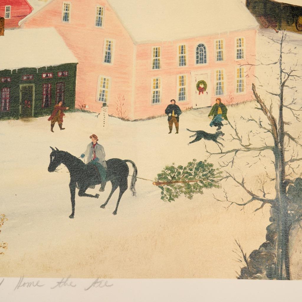Will Moses Folk Artist Print Fetching Home the Christmas Tree Signed ...