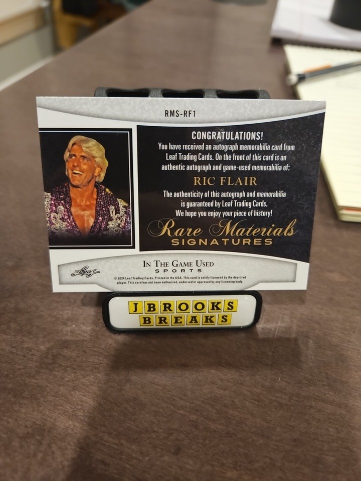 2024 Leaf In The Game Used RIC FLAIR Rare Materials Signatures Auto ...