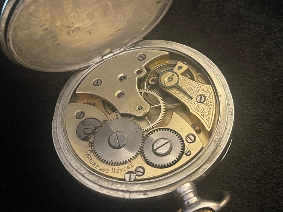 Military Open Face Pocket Watch Calibre 477 Depose Silver 800 Runs 🌺🌺 ...