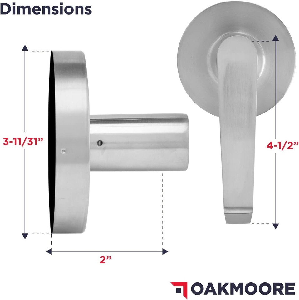 Oakmoore Bathroom Privacy Door Handle Lock Commercial Grade 2 Restroom ...