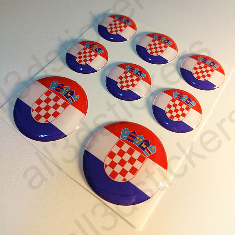 Stickers Croatia Gel Domed Resin 3D Flags Croatia Vinyl Sticker Decals ...