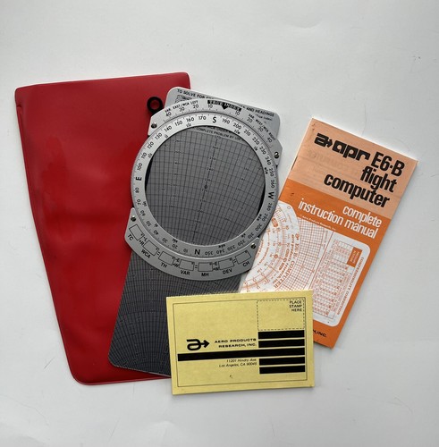 APR E6-B9 Flight Computer AERO Products Research Inc. w/ Case, Manual, Reg Card | eBay