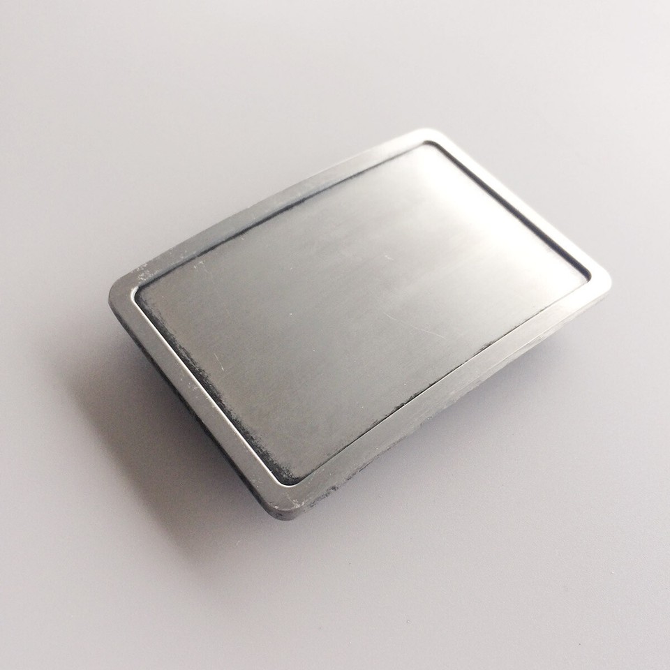 Antique Brushed Silver Rectangle Blank Belt Buckle for Engraving also ...