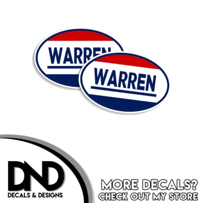 Warren Oval - Elizabeth Warren For President 2020 Bumper Sticker 5" x 3 ...