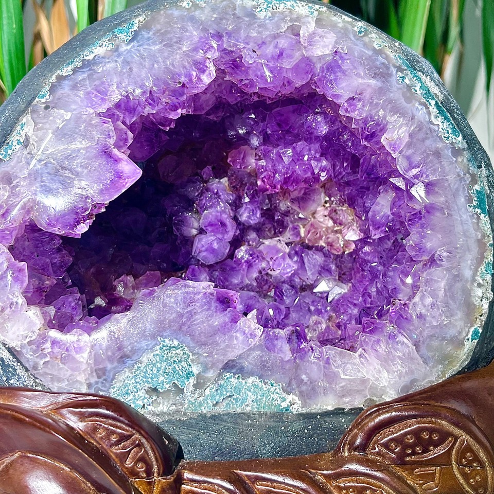 15.45LB Natural high-quality amethyst cave amethyst coin bag spiritual ...