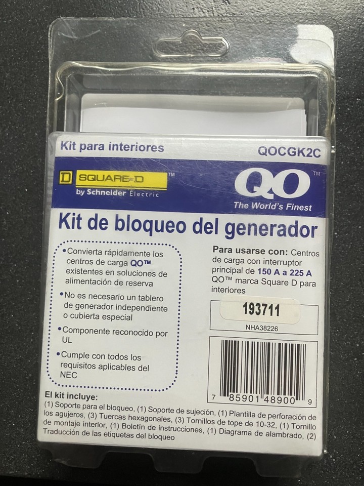 Square D QOCGK2C QO Generator Interlock Kit | eBay
