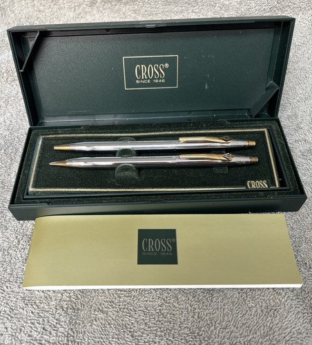 VINTAGE CROSS CLASSIC CENTURY REFILLABLE BALL POINT PEN AND PENCIL SET ...