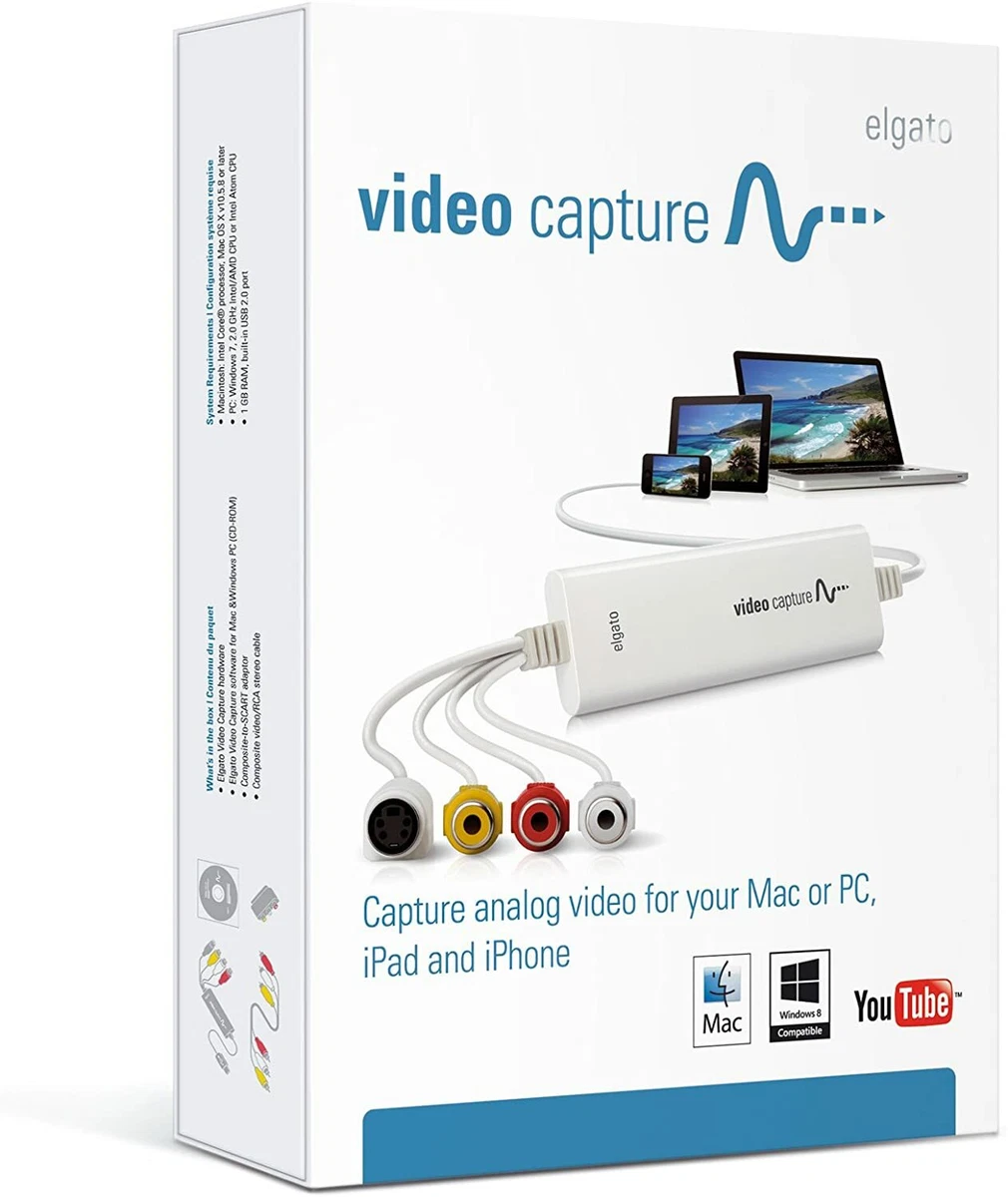 Elgato USB Analog Video Capture Device for PC Mac, iPad, or iPhone ...