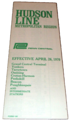 APRIL 1970 PENN CENTRAL FORM 105 HUDSON LINE PUBLIC TIMETABLE | eBay