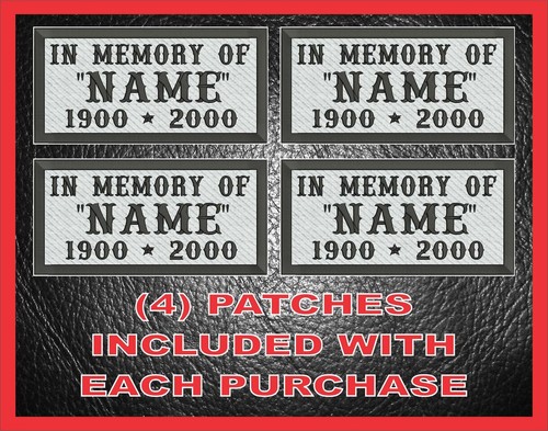 MC PATCHES CUSTOM EMBROIDERED IN MEMORY 4 PACK MOTORCYCLE BIKER CUT RIP ...