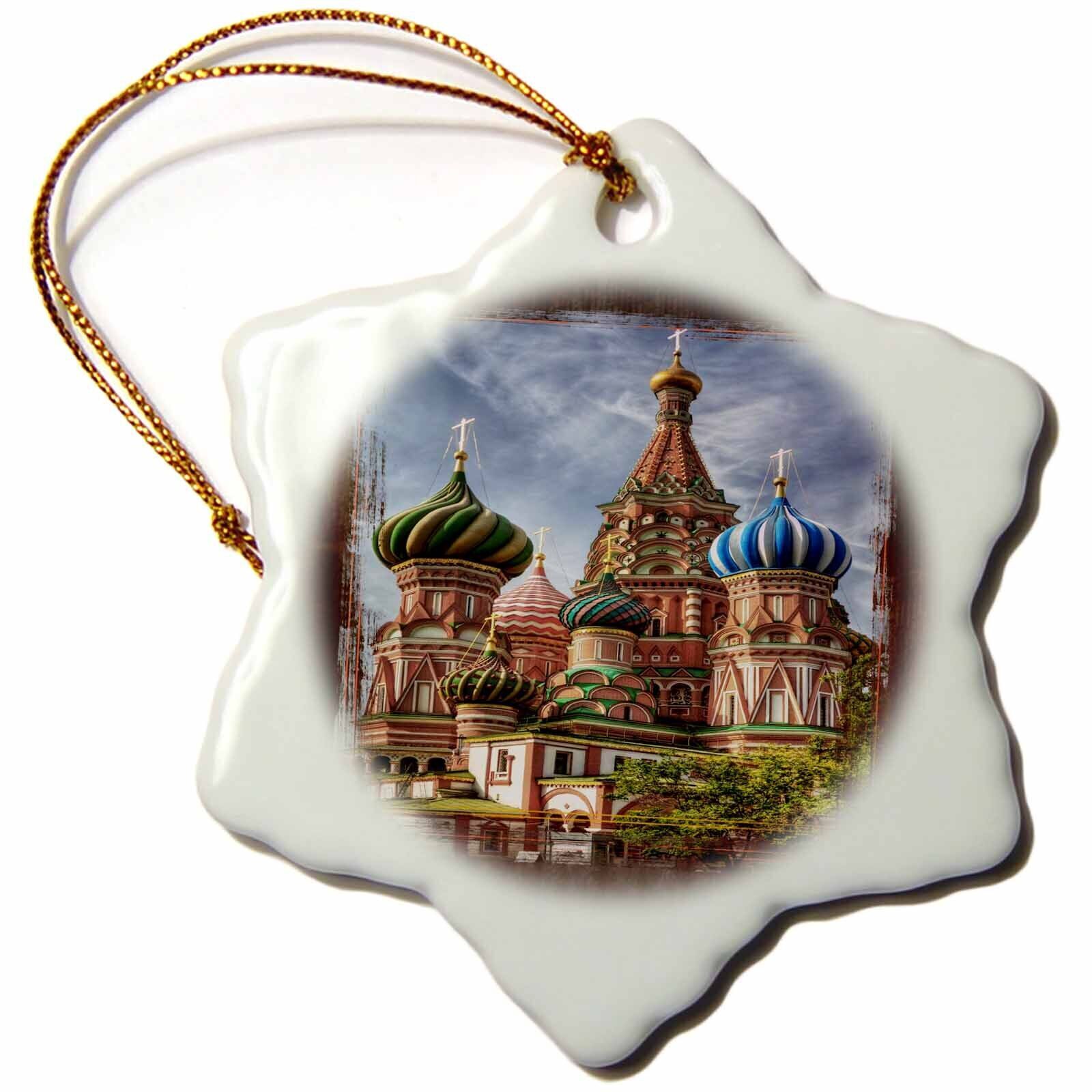 3dRose Russian Cathedral 3 inch Snowflake Porcelain Ornament | eBay