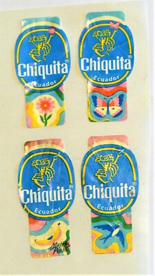 PROMO STICKERS ETICHETTA BOLLINI LABEL BANANA CHIQUITA PRIMAVERA SPRING ...