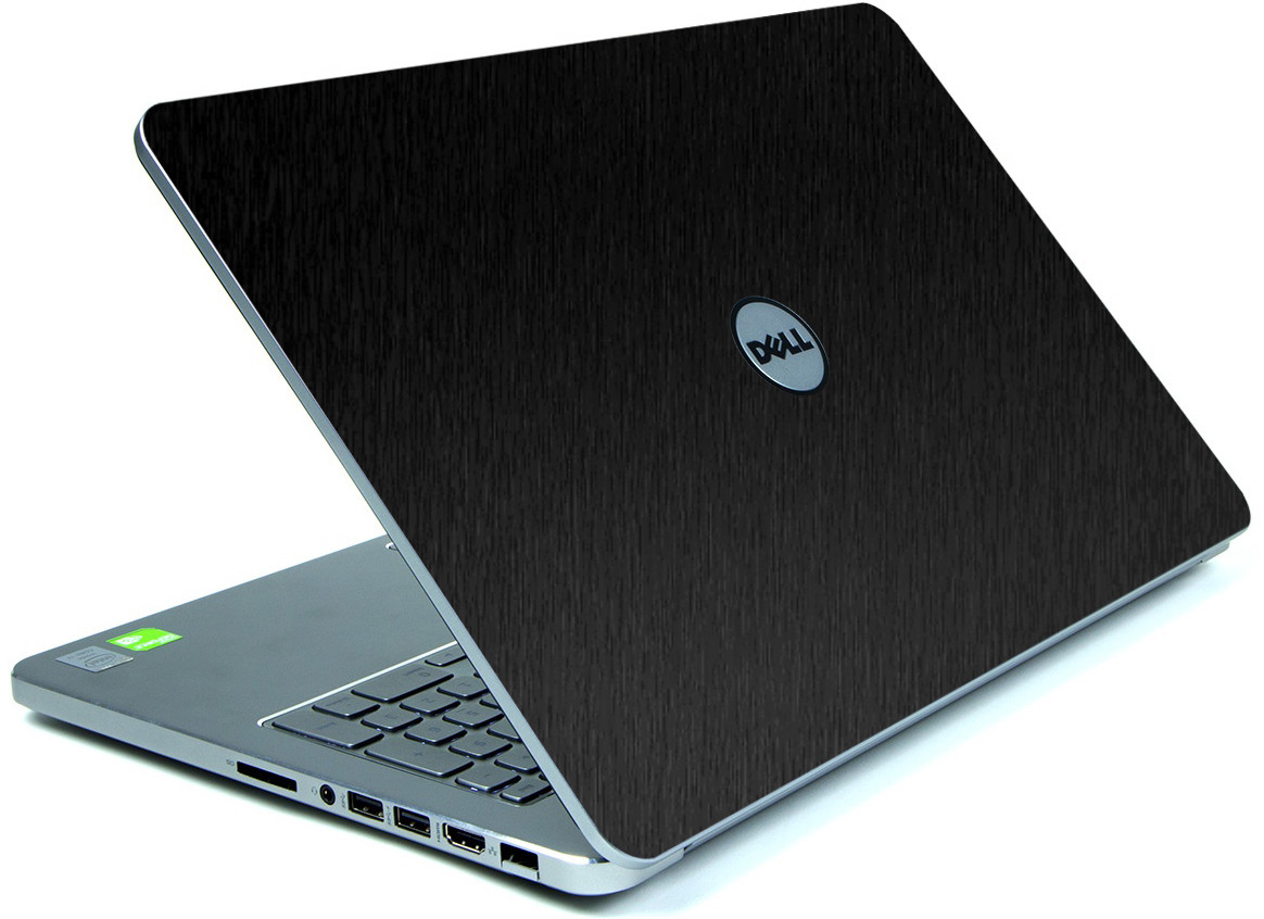 BLACK BRUSHED TEXTURED Vinyl Lid Skin Cover fits Dell Inspiron 15 7537 ...