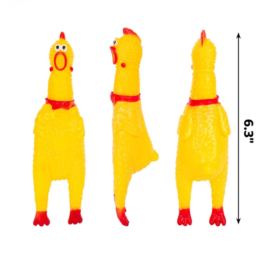 4/8/12/20 Pc of Small Squeaky Rubber Chicken Chew Toy with Playful ...