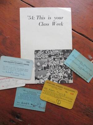 1954 HARVARD CLASS WEEK leaflet Harvard Yale Baseball game & 5 ...