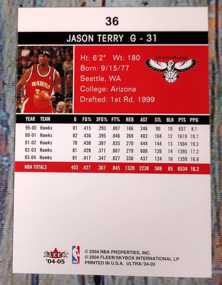 Jason Terry Atlanta Hawks 2004 Fleer Ultra #36 | eBay
