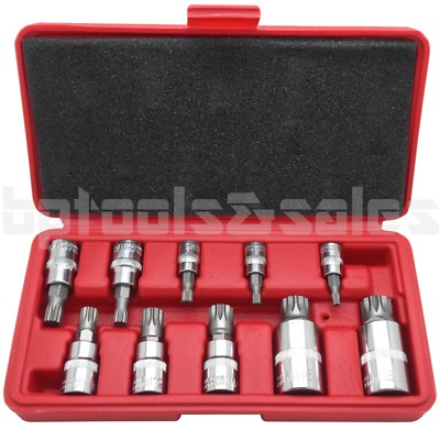 10pc XZN TRIPLE SQUARE 12 POINT SPLINE STAR BIT TAMPER-PROOF 4 BMW BENZ ...