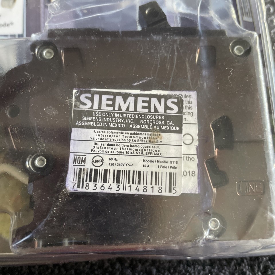Siemens QA120AFCP Type QAF2 20A 120V 1 Pole Combination AFCI Circuit ...