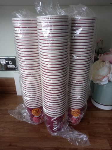 Costa Coffee "Festive Disposable" Paper Cups 3 X 36 Stacks...Size Small ...