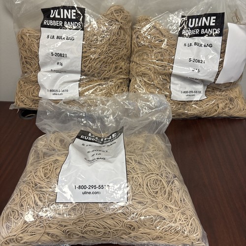 Uline Rubber Bands Bulk Bags Lot of 2 Full Bags 1 Half Bag Approx ...