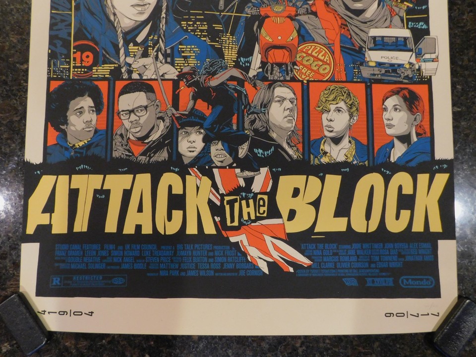 ATTACK THE BLOCK Original, Numbered 2013 MONDO Screen Print Movie ...