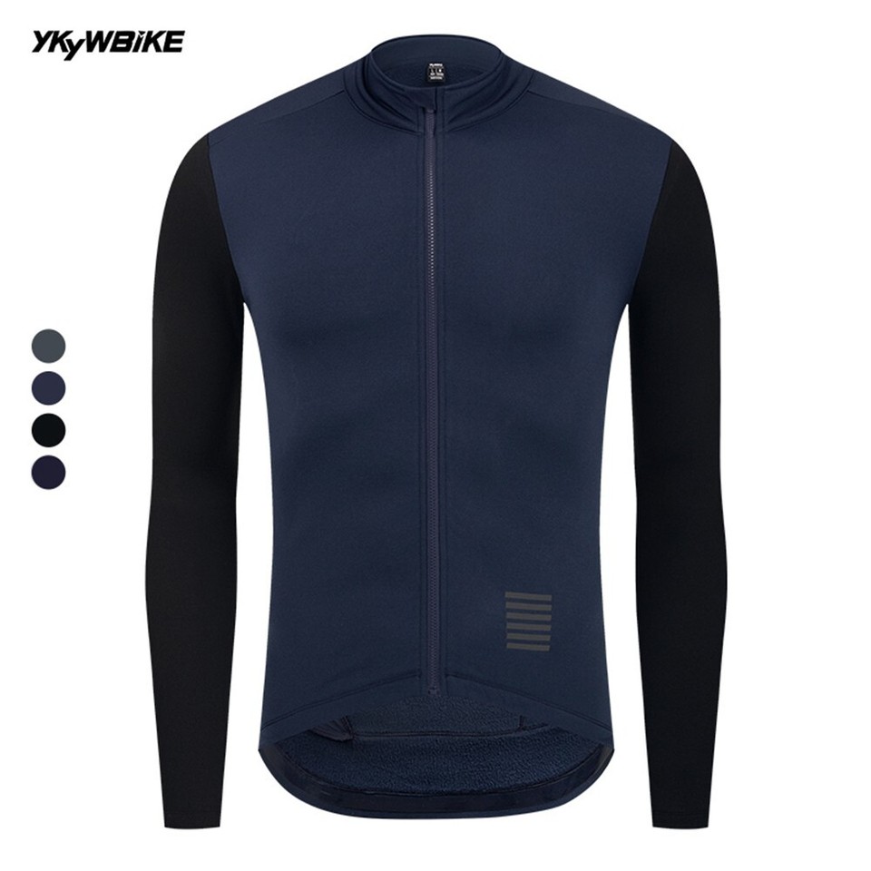 Men Winter Cycling Jersey Thermal Fleece Bicycle Jacket 5-15°C MTB Road ...