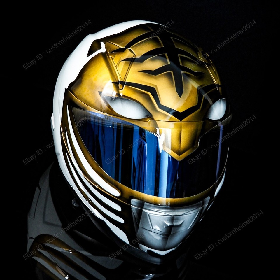 Custom Motorcycle Helmet Superbike Motorbike Biker White Tiger Power ...