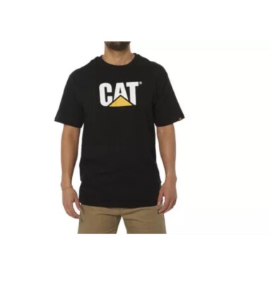 CAT Workwear Caterpillar TM Logo TEE Premium Cotton Tee Black 1510305 ...