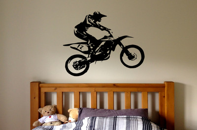 Bike Scrambler Motor Vehicle Vinyl Wall Decal Art Sticker Home Decor ...