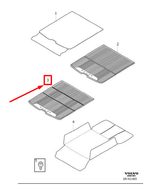 2016-2020 Genuine Volvo Xc90 Cargo Mat Rubber 31435433 for sale online ...