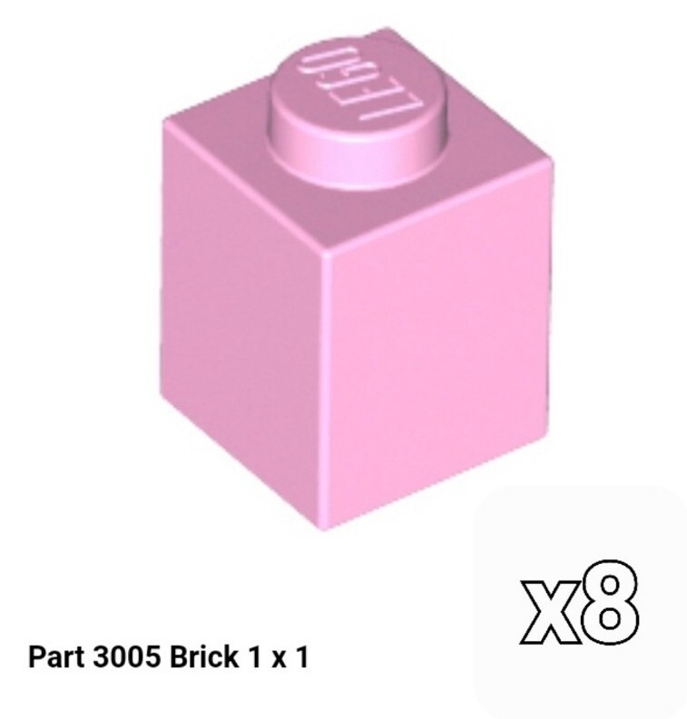 LEGO Parts 3005 BRIGHT PINK Brick 1 x 1 Lot of 8 New 4286050 4245298 | eBay