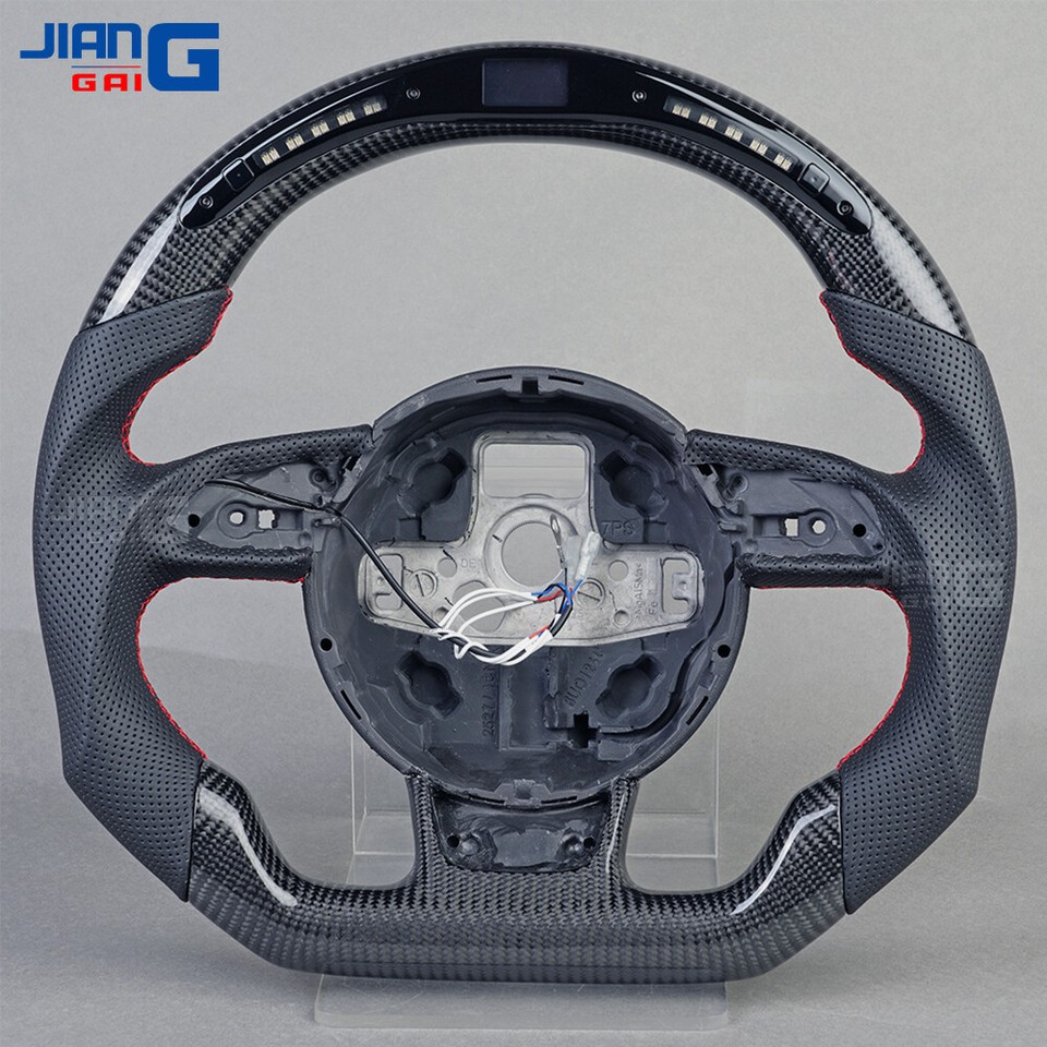 Carbon Fiber LED Flat Sport Steering Wheel For 12-16 Audi S3 S4 S5 RS3 ...