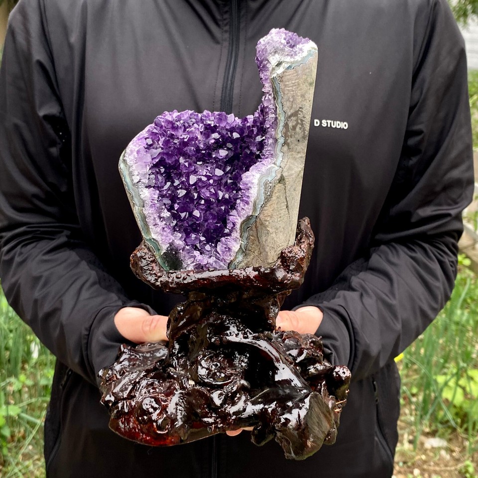 2.2LB Natural Amethyst geode quartz cluster crystal specimen Healing ...