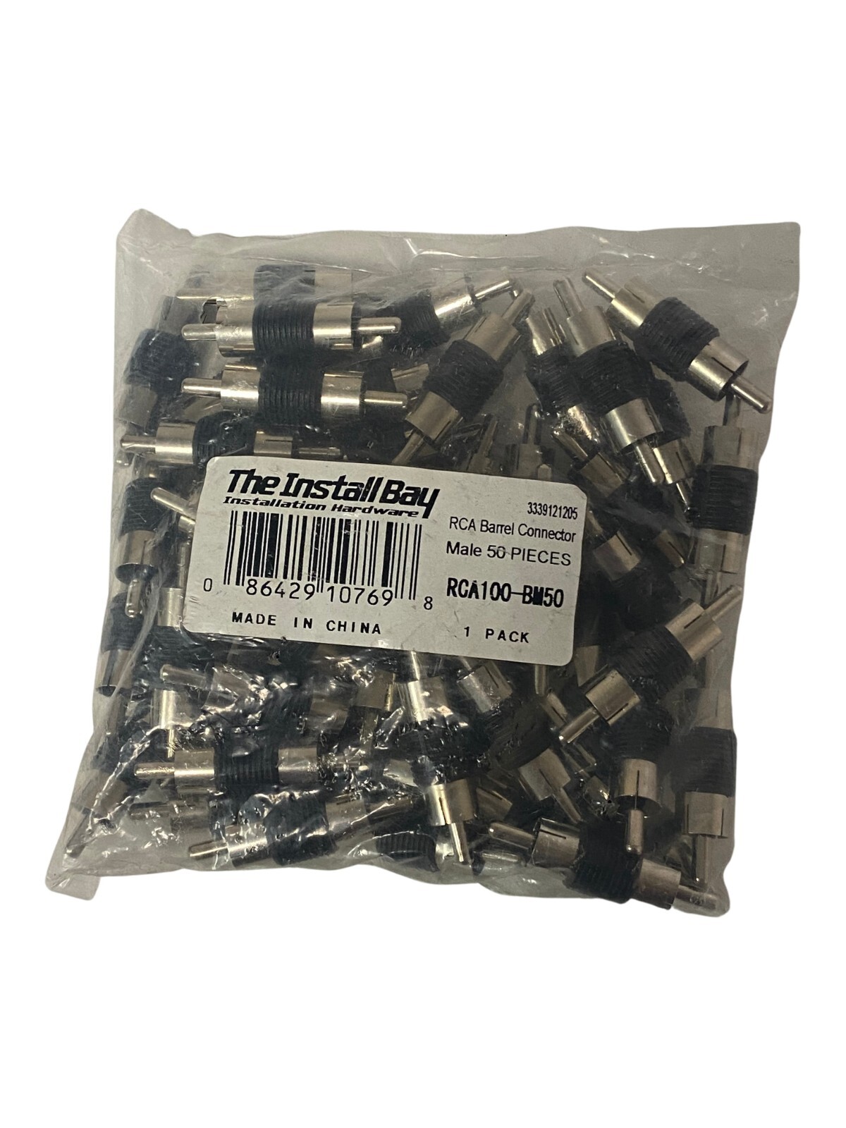 Install Bay RCA100-BM50 Male Nickel Barrel Connector 50 Per Bag RCA ...