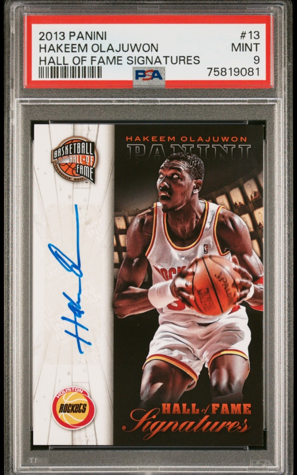 Hakeem Olajuwon PSA 9 Auto 2013/14 Panini Hall of Fame Signatures ...