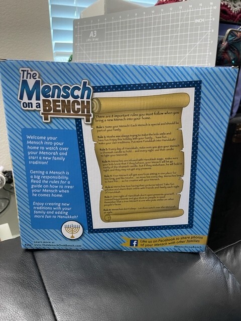 MENSCH ON A BENCH~ Hanukkah Decor with Hardcover Book Removable Bench ...