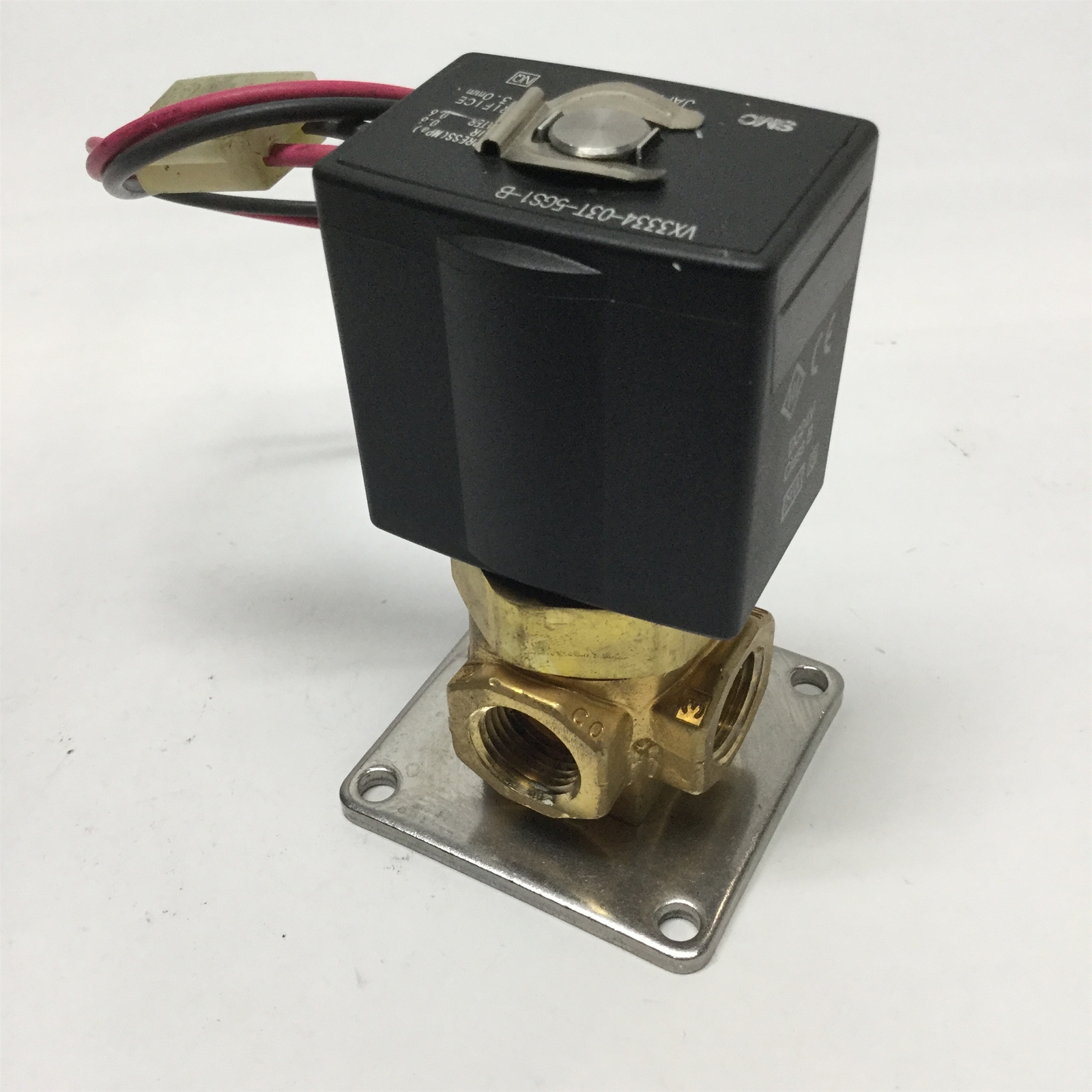 SMC VX3334-03T-5GS1-B 3-Way Media Solenoid Valve 3/8" NPT 24VDC Coil ...