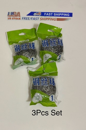 2Pcs Steel Wool Kitchen Cleaning Sponges Scouring Pad For Dishes Pot ...